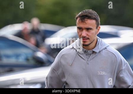 David Strelec of Middlesbrough arrives for the Sky Bet Championship ...