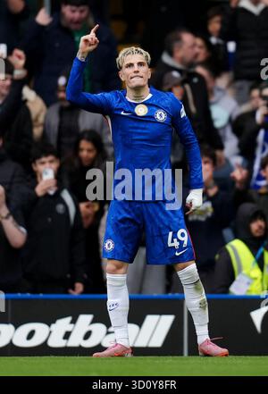 Chelsea's Alejandro Garnacho celebrates scoring their side's first goal ...