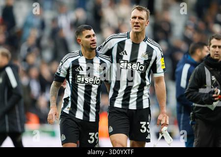 Newcastle United's Bruno Guimaraes (left) and Manchester City's Phil ...