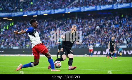from left Albert Sambi Lokonga (HSV Hamburg), Badredine Bouanani Hamburg, November 30, 2025 ...