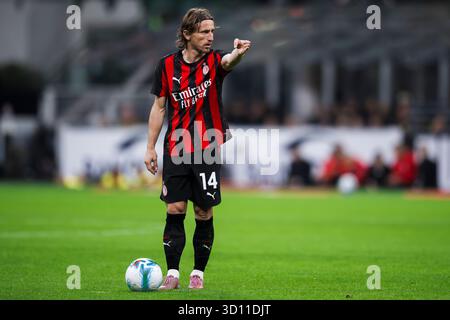 Luka Modric of Ac Milan gestures during the Serie A match beetween ...