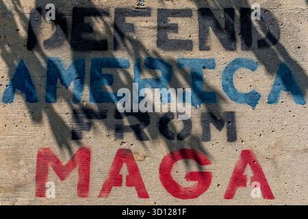 "Defend America From Maga" (wall stencil in King Of Prussia ...