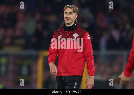Dennis Johnsen of U.S. Cremonese seen in action during the Serie A ...