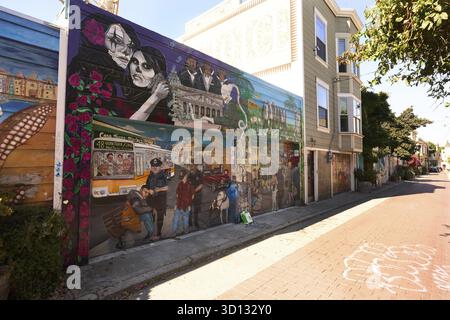 Murals, also known as murals, along the streets in Mission District ...