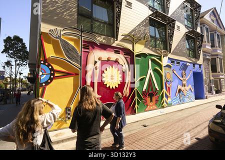 Murals, also known as murals, along the streets in Mission District ...
