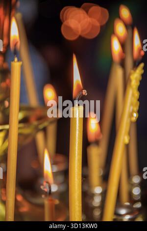 Candles in the temple. Religion and Orthodoxy in the Temples. Wax ...