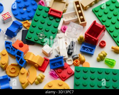 Tambov, Russian Federation - October 06, 2018 A box with Sahale Snacks ...