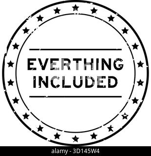 Grunge black all-inclusive word rubber seal stamp on white background ...