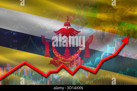 Virtual financial graph on flag of Germany. Forex and investment ...