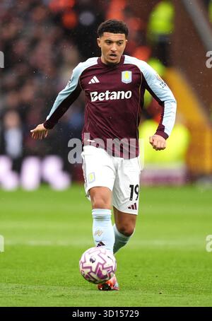 Jadon Sancho of Aston Villa in action.. Premier League match, Aston ...