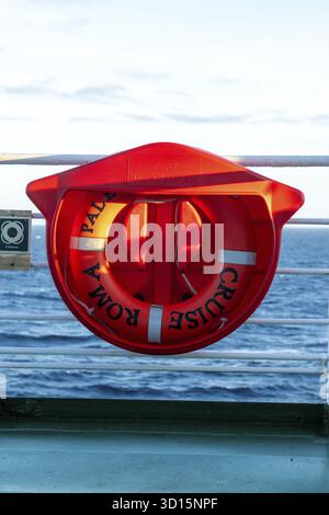 Lifebuoy on the water in a storm. 3D render Stock Photo - Alamy