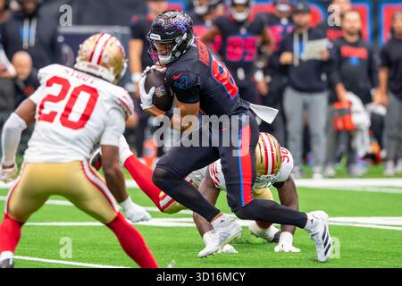 Houston Texans' Jayden Higgins (81) celebrates his touchdown catch in ...