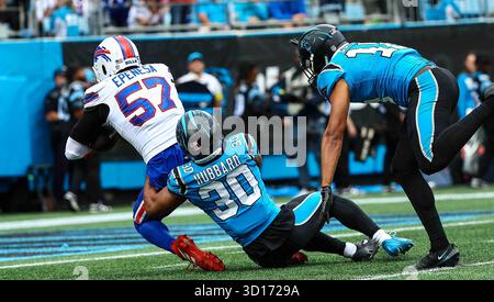 Carolina Panthers linebacker Bam Martin-Scott (57) signals during an ...