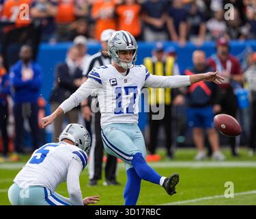 Dallas Cowboys place kicker Brandon Aubrey prepares to kick a field ...