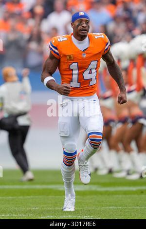 Denver Broncos wide receiver Courtland Sutton (14) celebrates his ...