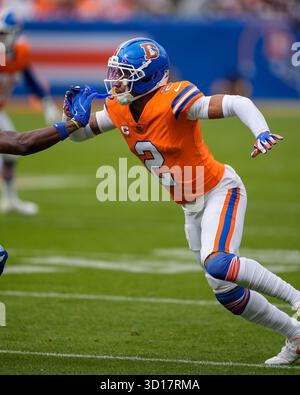 Denver Broncos cornerback Pat Surtain II (2) against the Jacksonville ...