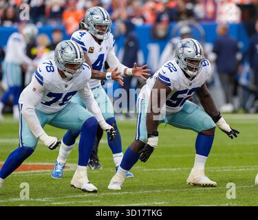 Dallas Cowboys guard Tyler Booker (52) lines up for a play during an ...
