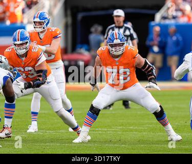 Denver Broncos offensive tackle Garett Bolles (72) looks on against the ...