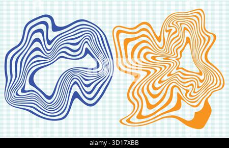Fluid shapes isolated on white background. Wavy liquid elements. Bright ...