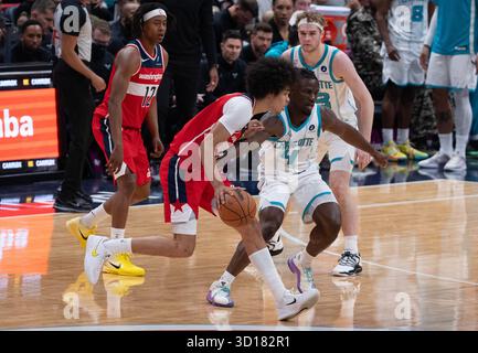 Charlotte Hornets guard Sion James stands on the court during the ...