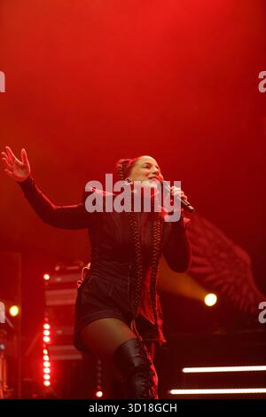 Singer LaFee (Christina Klein) at her concert as part of her Shadow ...
