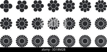 Flower petal diagram. Circle division infographic icon. Flower with ...