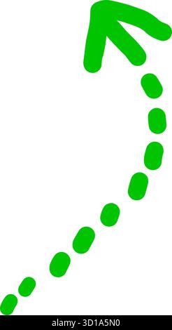 Curved arrow progress. Vector growth symbol. Zigzag path graphic. Step ...