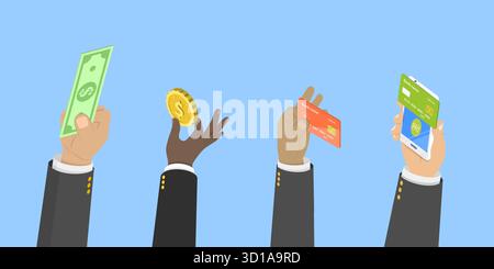 3D Isometric Flat Illustration of Types Of Synovial Joints, Labeled ...