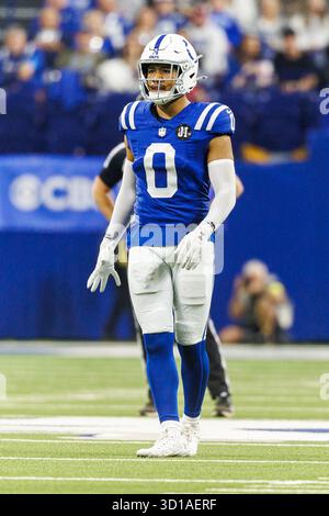 Indianapolis Colts safety Camryn Bynum defends against the Houston ...
