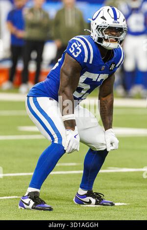Germaine Pratt (Indianapolis Colts, #53) with ball, with Kyle Hinton ...
