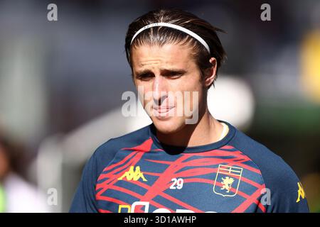 Lorenzo Colombo of Genoa CFC in action during the Serie A football ...