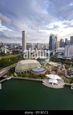 Aerial view of the Singapore landmarks Stock Photo - Alamy
