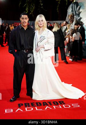 Elle Fanning and Dimitrius Schuster-Koloamatangi attend the arrivals of ...