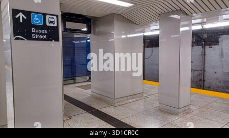 View of TTC Line 5 Eglinton train at station platform. Toronto, Canada ...