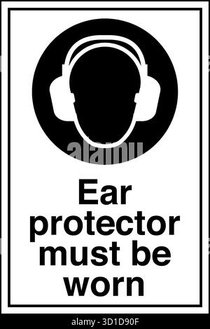 Safety Sign – Ear Protectors Must Be Worn indicates mandatory hearing ...