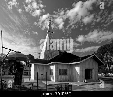 Black and white photo of Haidakhan Babaji Temple is a spiritual site ...