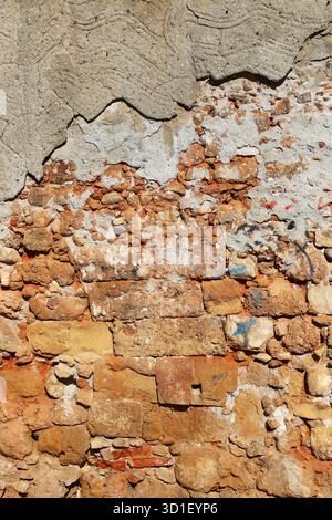 The texture of an ancient destroyed stone wall Stock Photo - Alamy