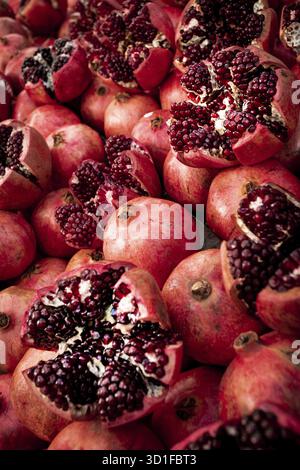 Cracked pomegranate. Ripe Pomegranates Background Stock Photo - Alamy