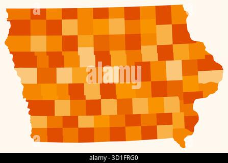 Map of Iowa with counties. Just a simple state border map with county ...