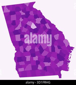 Map of Georgia with counties. A simple state border map with county ...