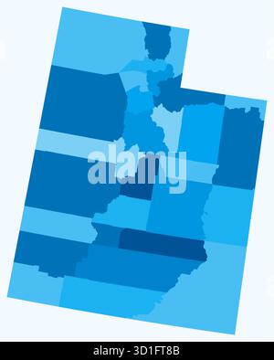 Map of Utah with counties. Just a simple state border map with county ...