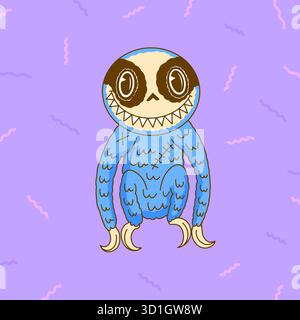 Cute little Halloween sloth in a devil costume. Cartoon animal ...
