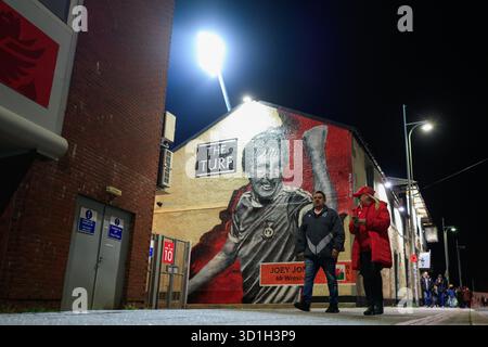 Mural of Joey Jones outside the stadium ahead of the Sky Bet ...