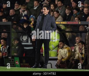 Keith Andrews manager of Brentford looks on during the Emirates FA Cup ...