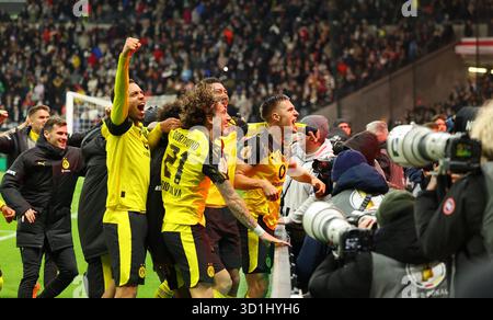 Final celebration, from left: Fabio Silva, Serhou Guirassy, Jobe ...