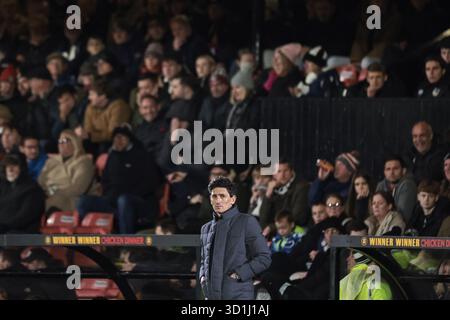 Keith Andrews manager of Brentford looks on during the Emirates FA Cup ...