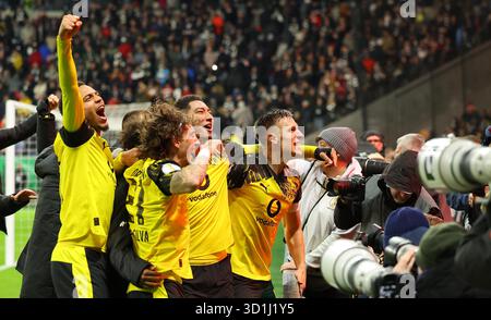Final celebration, from left: Fabio Silva, Serhou Guirassy, Jobe ...
