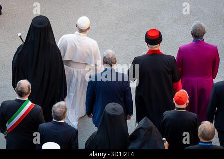 Pope Leo XIV arrives for a meeting with the young people of the Diocese ...