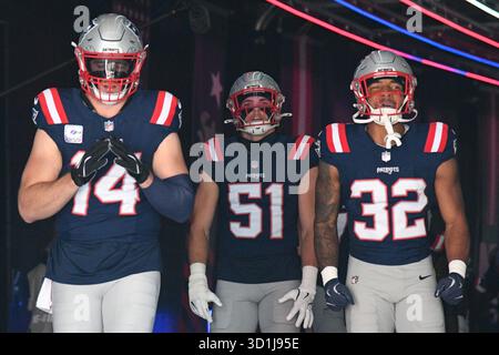 New England Patriots' Jack Gibbens celebrates against the Cleveland ...
