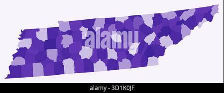 Map of Tennessee with counties. Just a simple state border map with ...